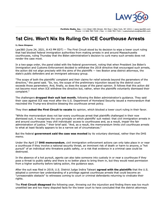 ICE establishes enforcement policy at courthouses | Immigration Policy ...